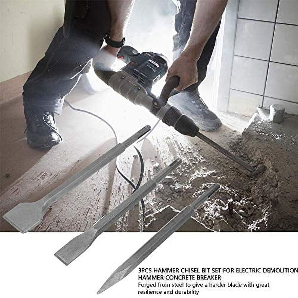 EN3pcs Hammer Chisel Bit Set for Electric Demolition - Walmart.com