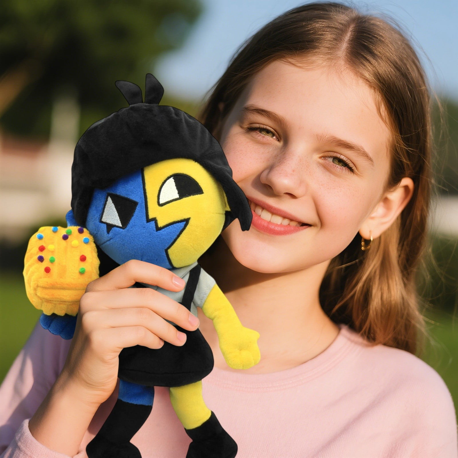 ENA Plush Doll Toys with Blue and Yellow Colored Body, Horror Plush Doll Girl ENA Stuffed ...