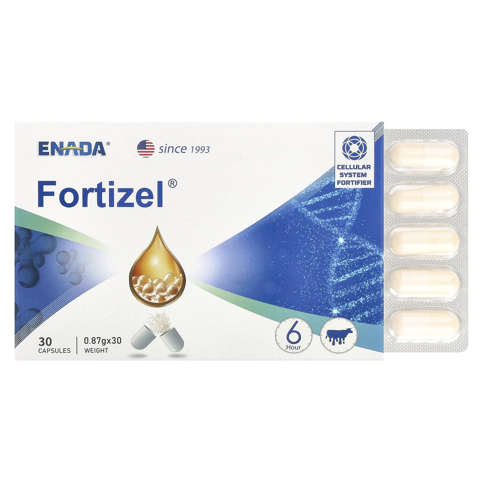 ENADA Fortizel®, Cellular System Fortifier, 620 mg, 30 Capsules ...