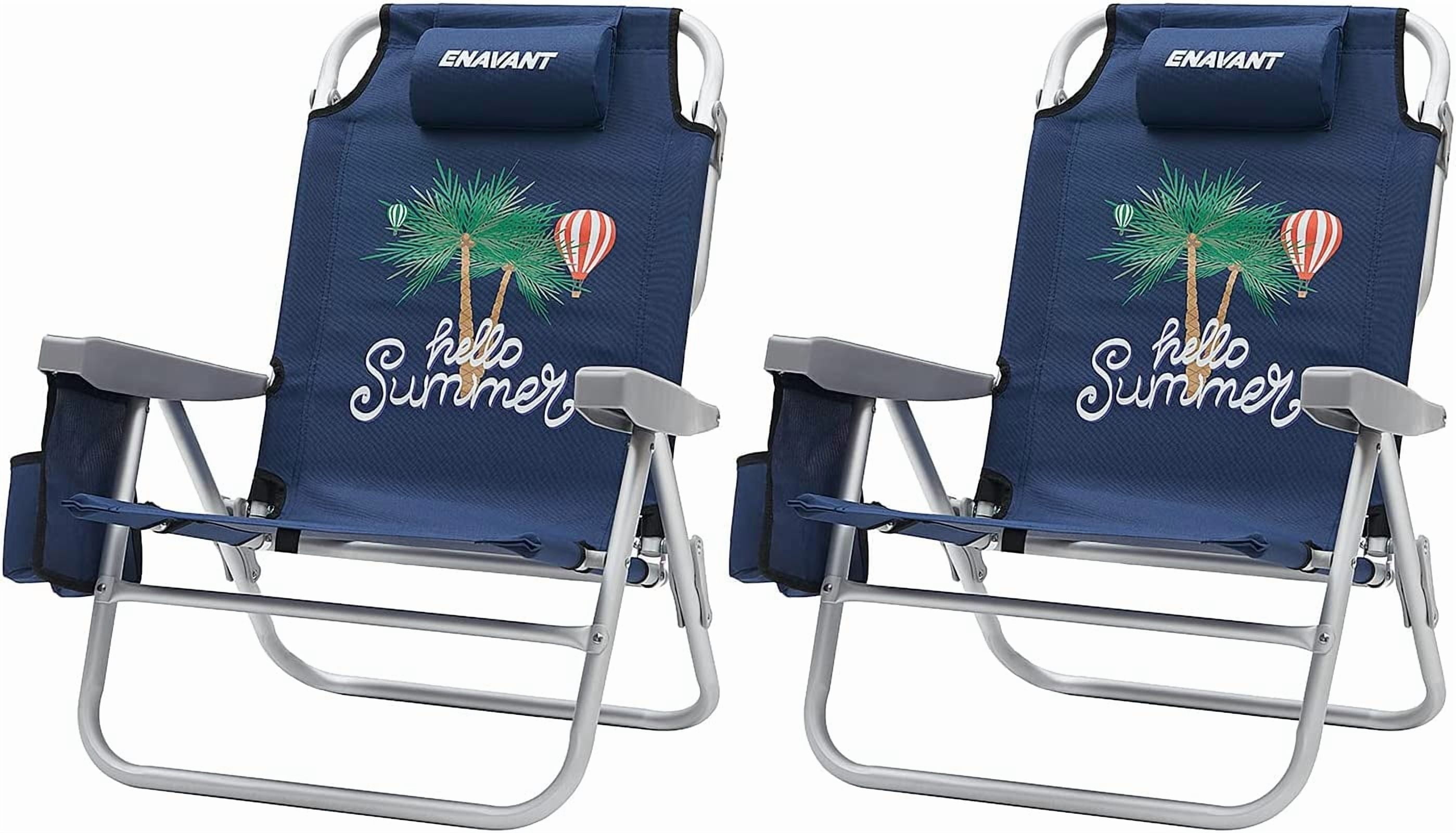 ENAVANT Extra Large Adjustable Backpack Beach Chair with Cooler ...