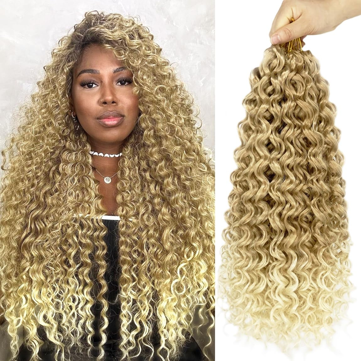 ENBEAUTIFUL 18 Inch 8 Packs Curly Crochet Hair Beach Curl Water Wave ...
