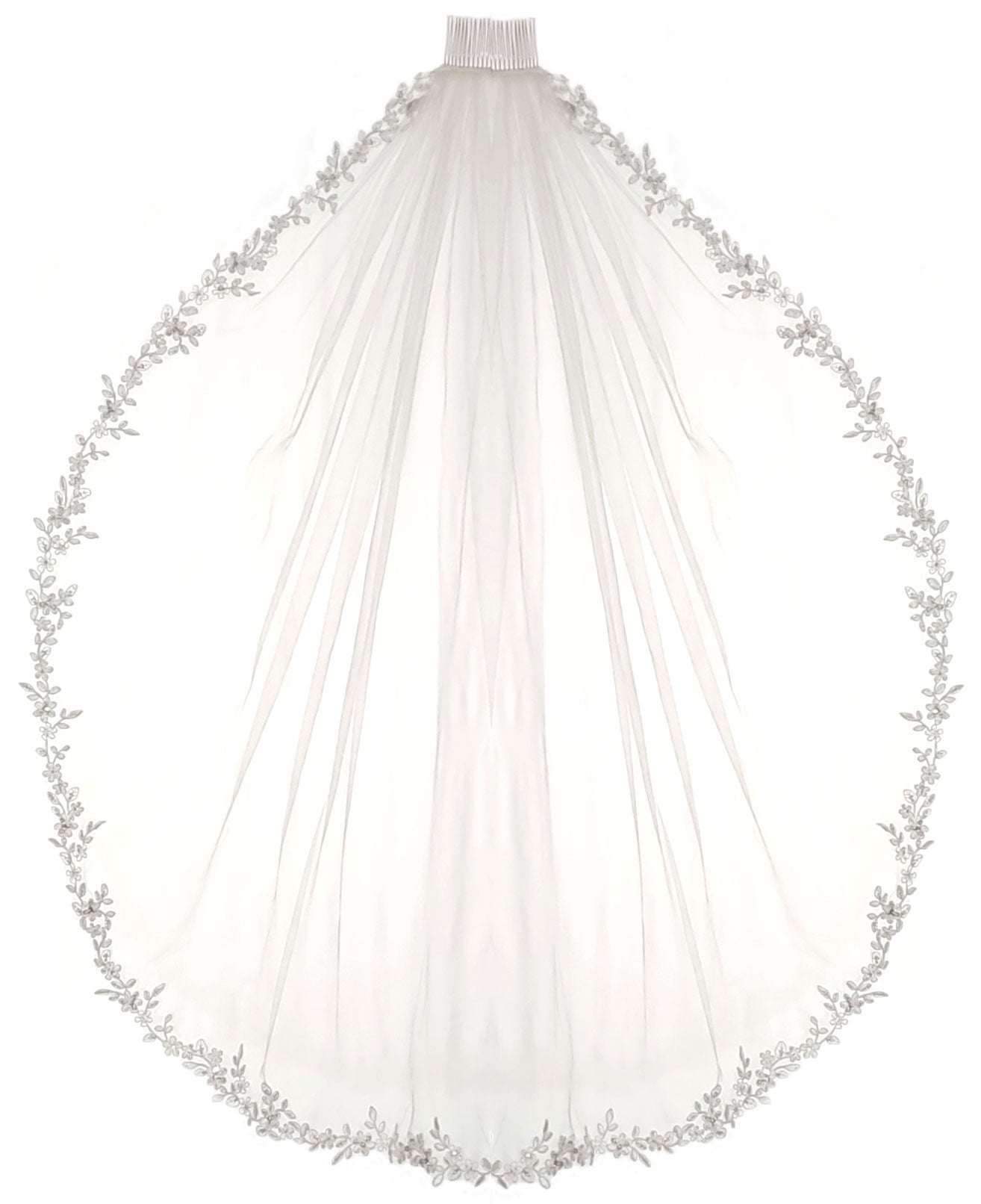 ENBRIDE Handmade Couture Bridal Veil wih Handmade Beautiful Designer ...
