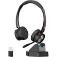 ENC Stereo Wireless Headset with Microphone for PC, BT V5.2 Computer ...