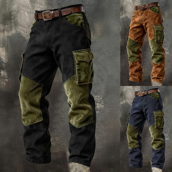 ENCCRWIN Men's Classic Multi-Pocket Work Pants, Casual Fit, Sturdy ...