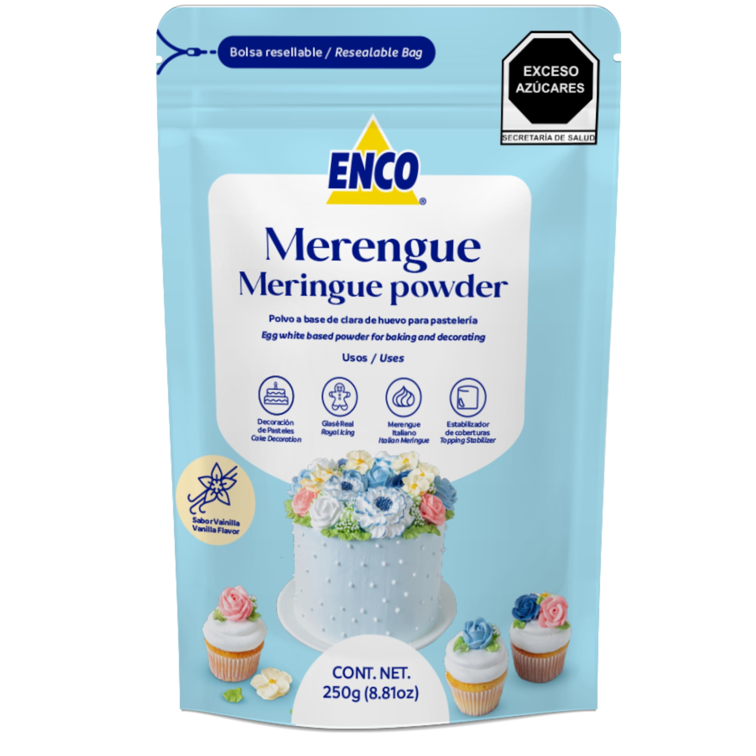 ENCO Meringue Powder 8.8 GGA1 oz: Perfect for Royal Icing, Meringue ...