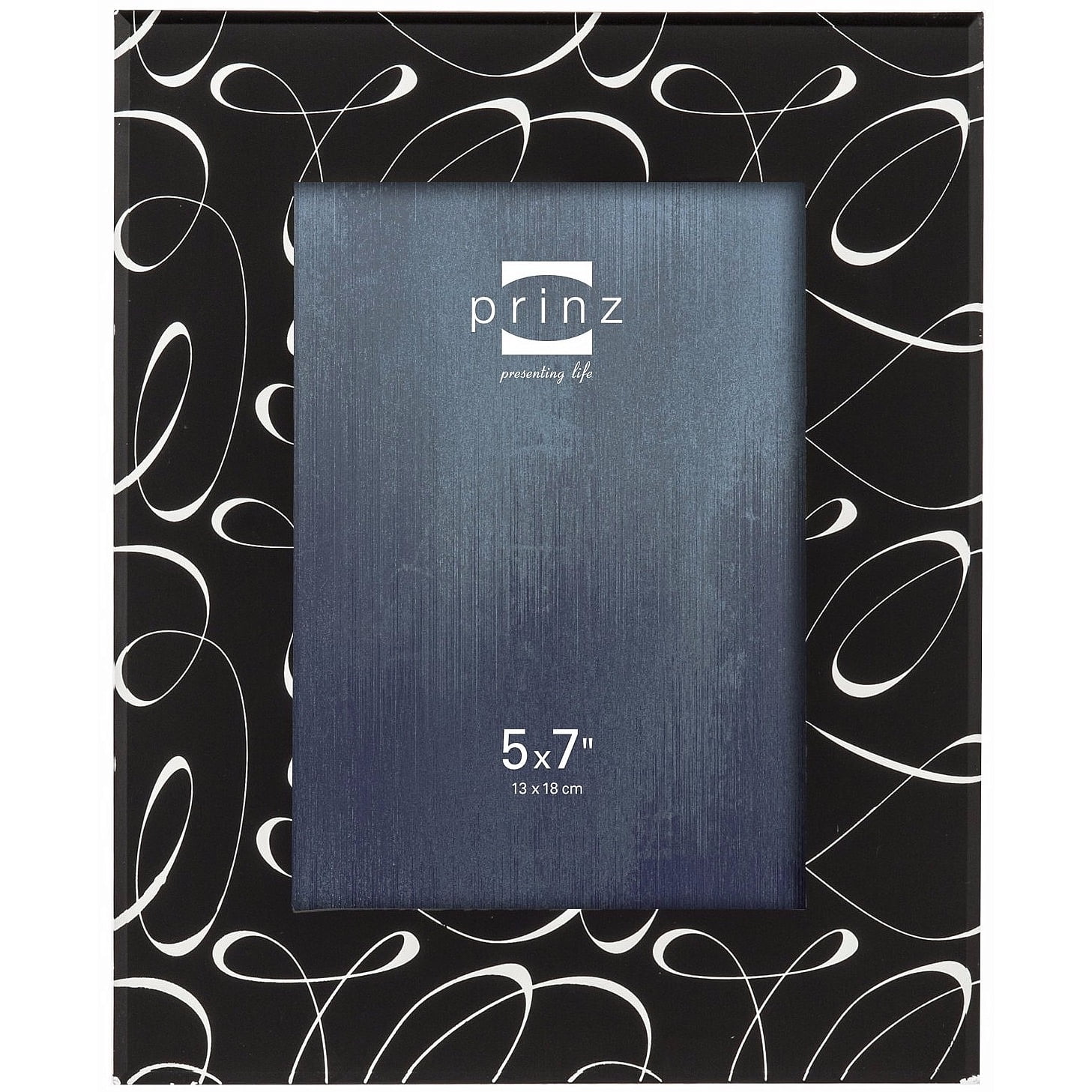 ENCORE Glass 5x7 Frame w Swirl Pattern Mirror Black finish by Prinz ...