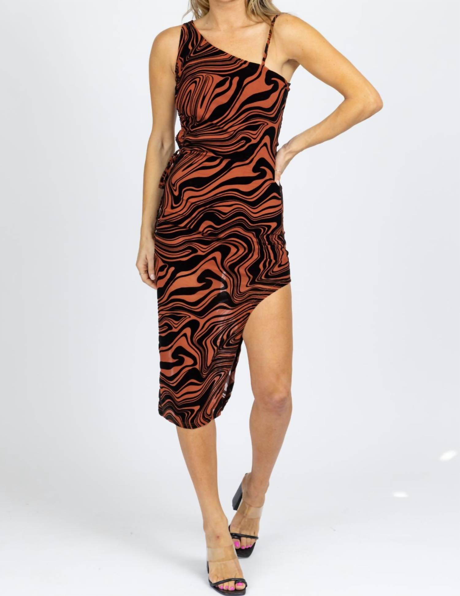 Endless Blu. Asymmetric Cutout Midi Dress - Walmart.com