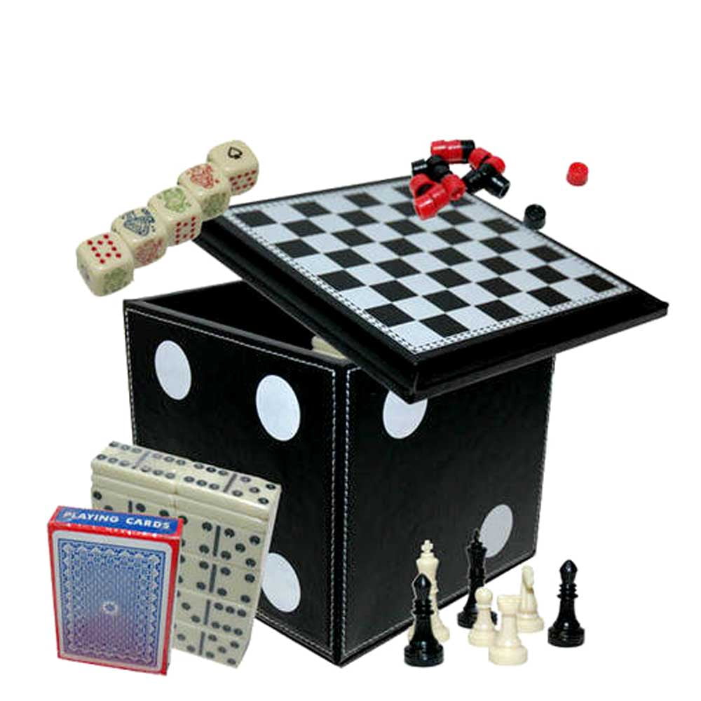 ENDLESS FUN: 5-IN-1 DICE CUBE GAME SET IN SLEEK BLACK | EXPLORE A ...
