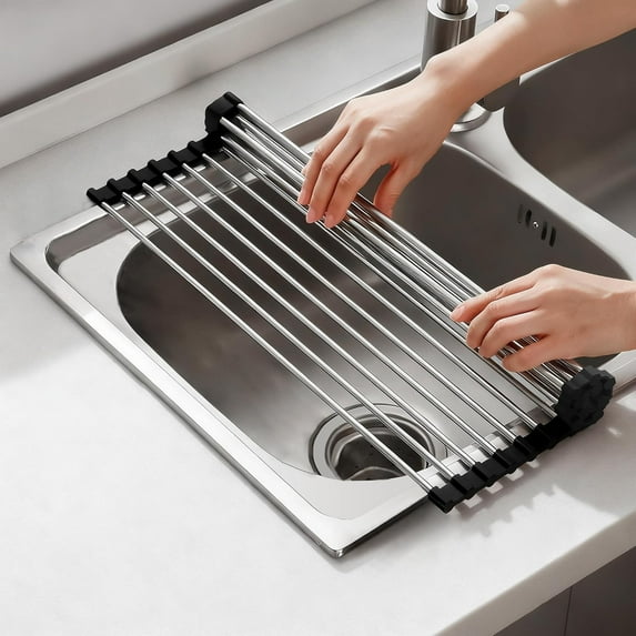 ENDLESSPOOLS Roll-Up Over-Sink Dish Drying Rack (17.5"x15.7") – Kitchen ...