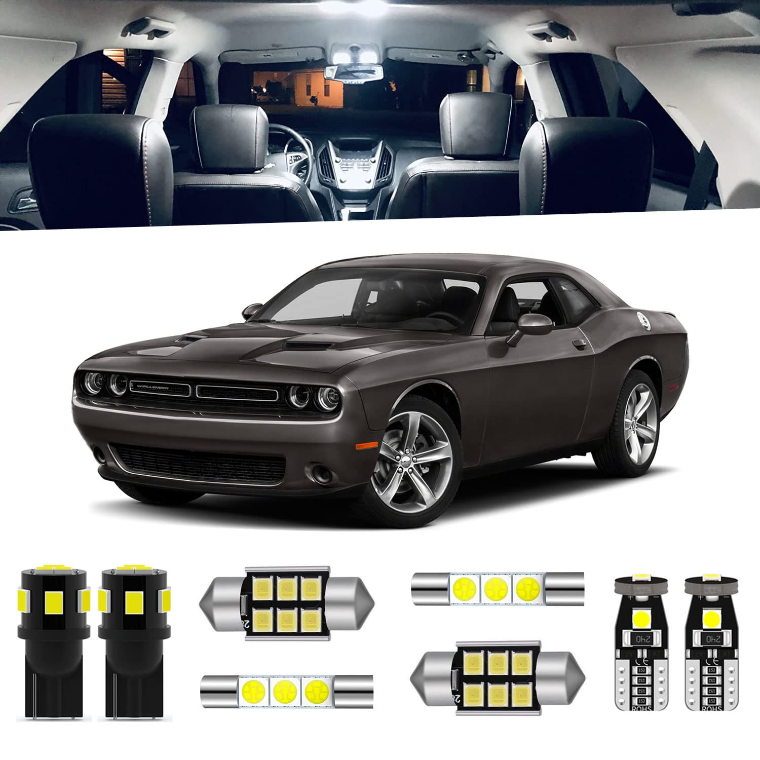 ENDPAGE 13-Pieces Challenger Interior LED Light Kit Package for Dodge ...