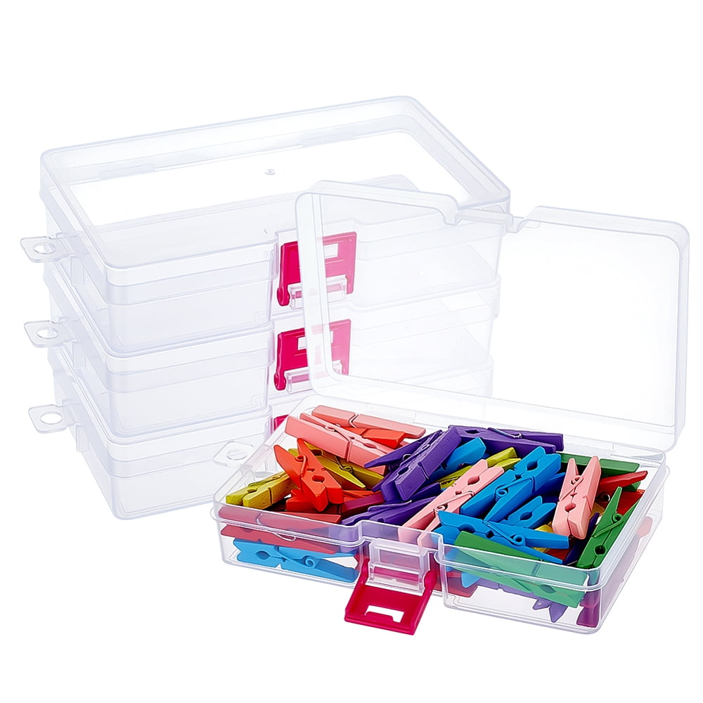 ENECREAT 24 Pack Rectangle Clear Plastic Containers 3.4x5.7x1.3 Inch ...