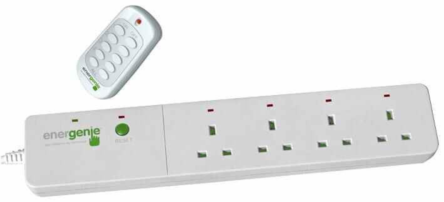 ENERGENIE - 4 Way Remote Controlled Extension Lead - Walmart.com