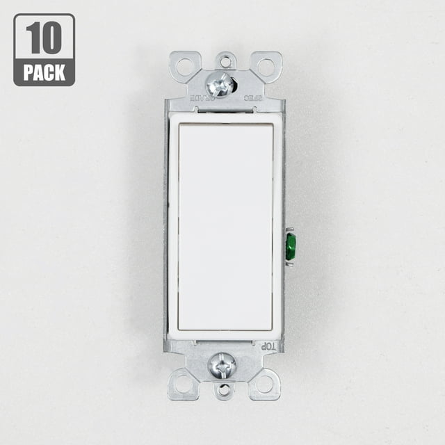 ENERGETIC 10 Pack 15 Amps Decorator Rocker Single Pole Light Switch ...
