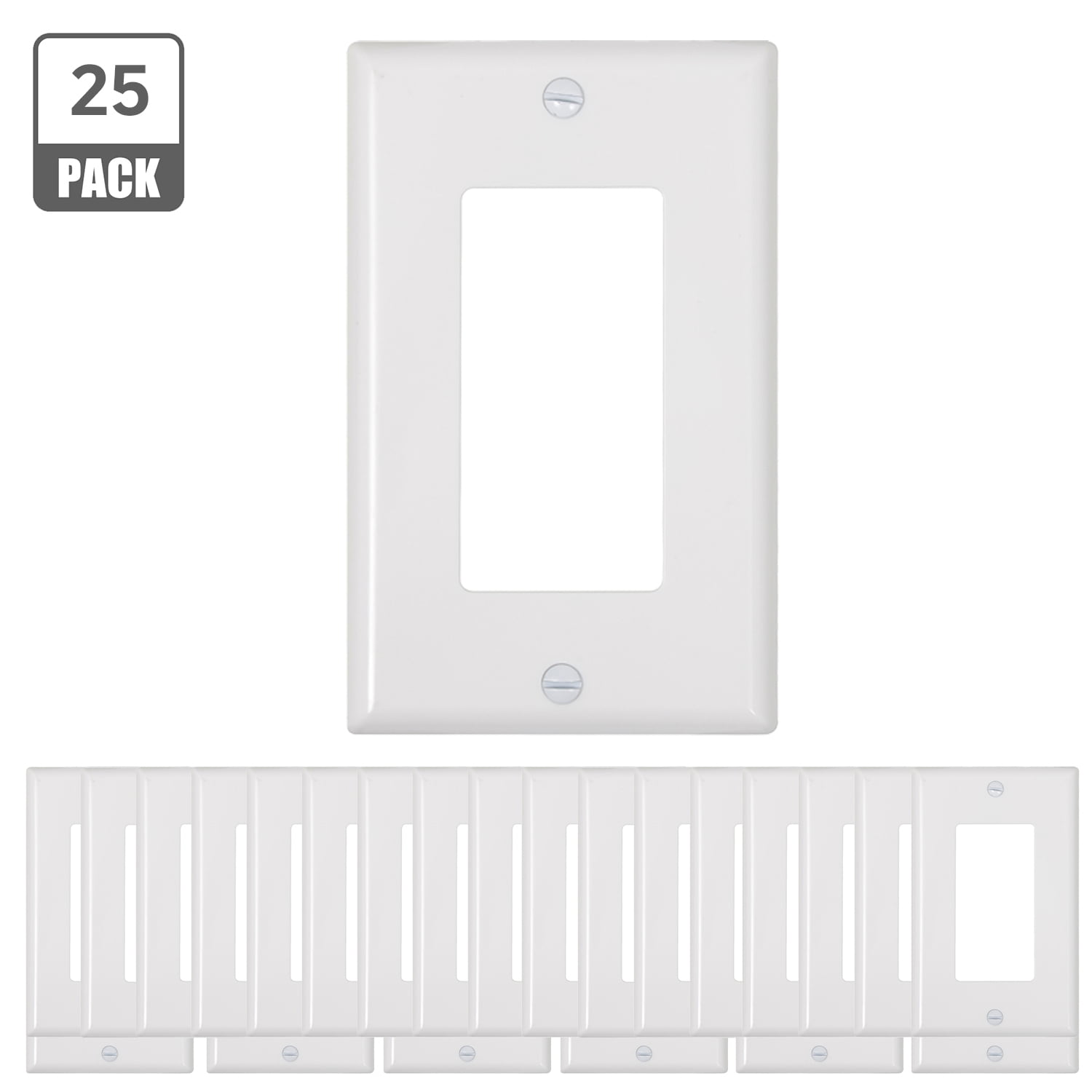 ENERGETIC 25 Pack Decorator Rocker Light Switch Plastic Wall Plate ...