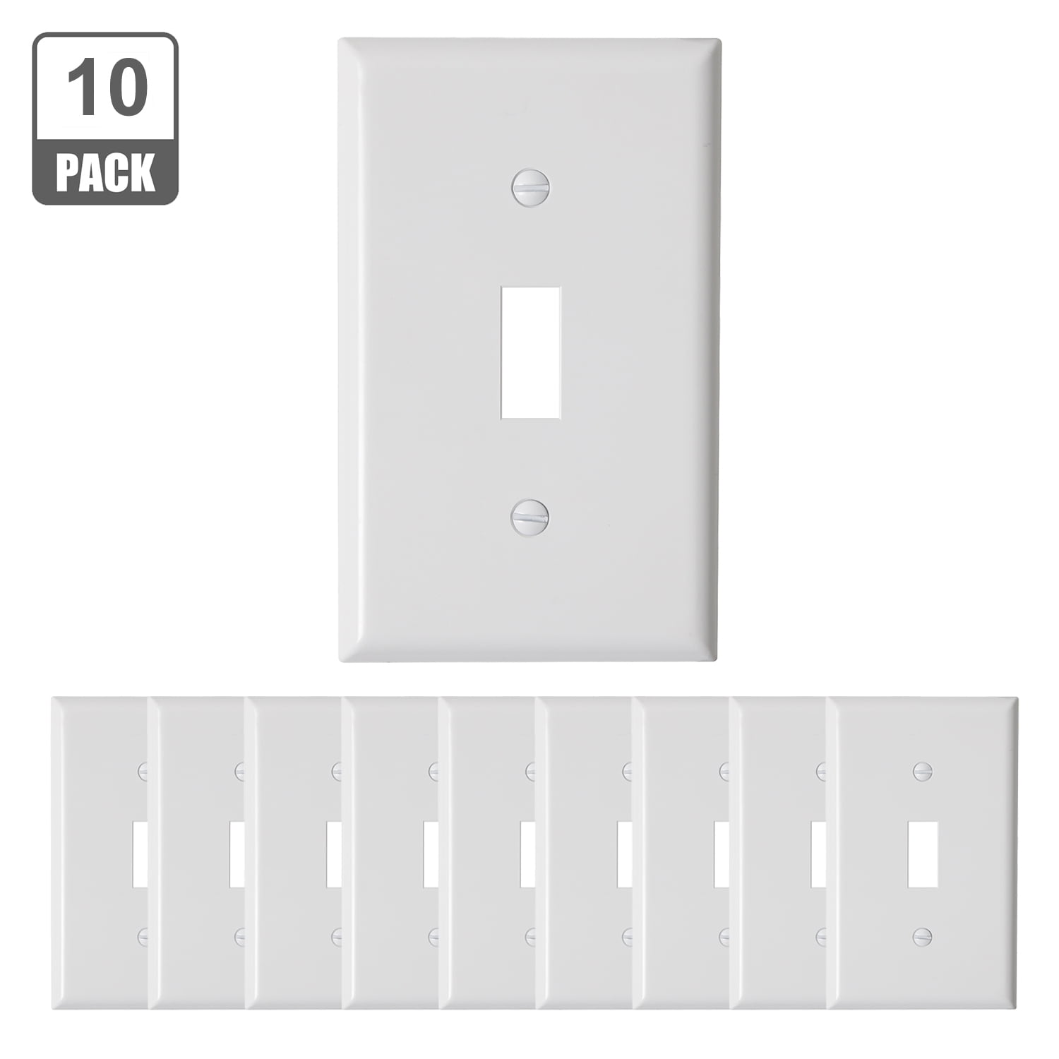 ENERGETIC 10 Pack Decorator Toggle Light Switch Plastic Wall Plate ...