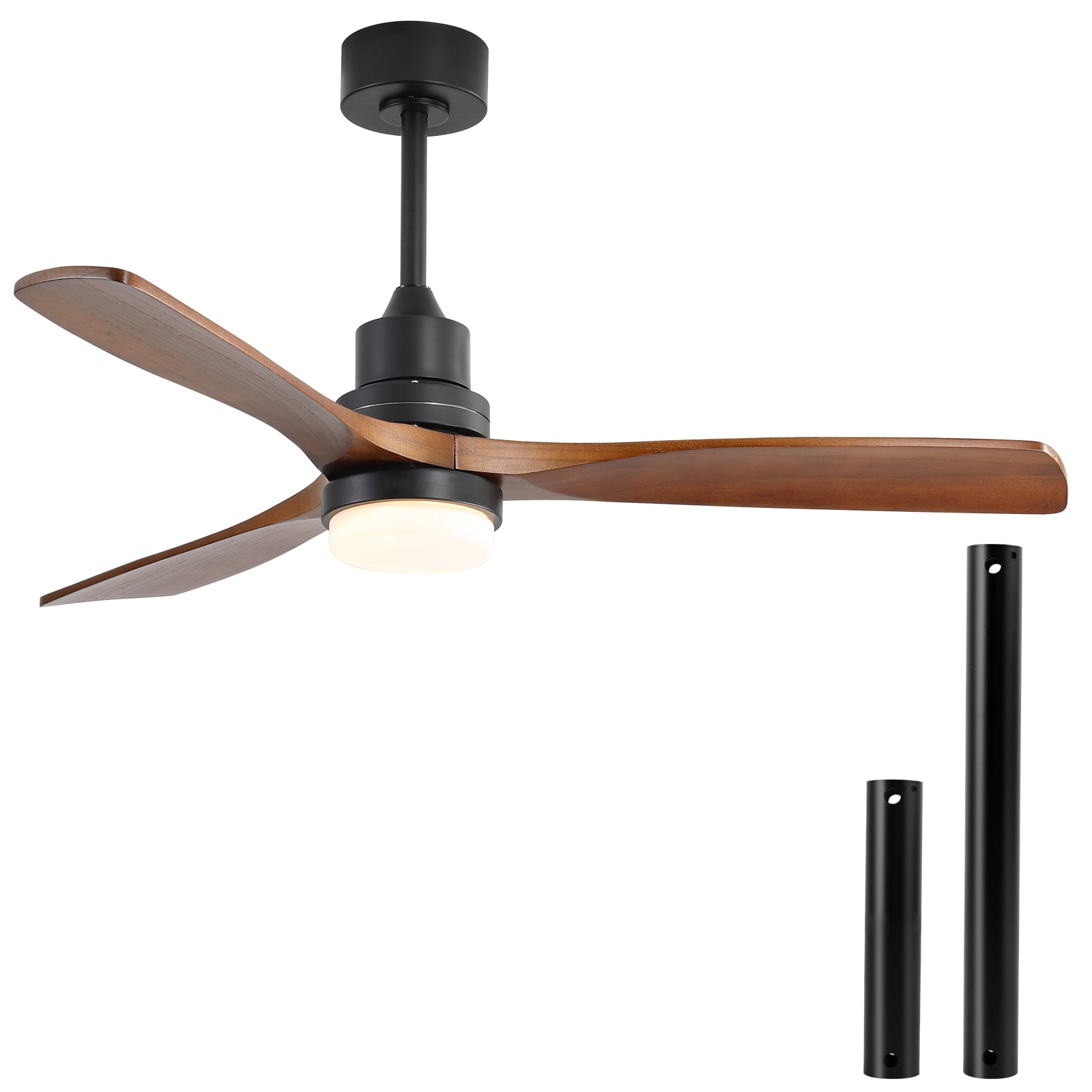ENERGETIC 52" Ceiling Fan with Lights Remote Control, 3 Walnut Fan ...