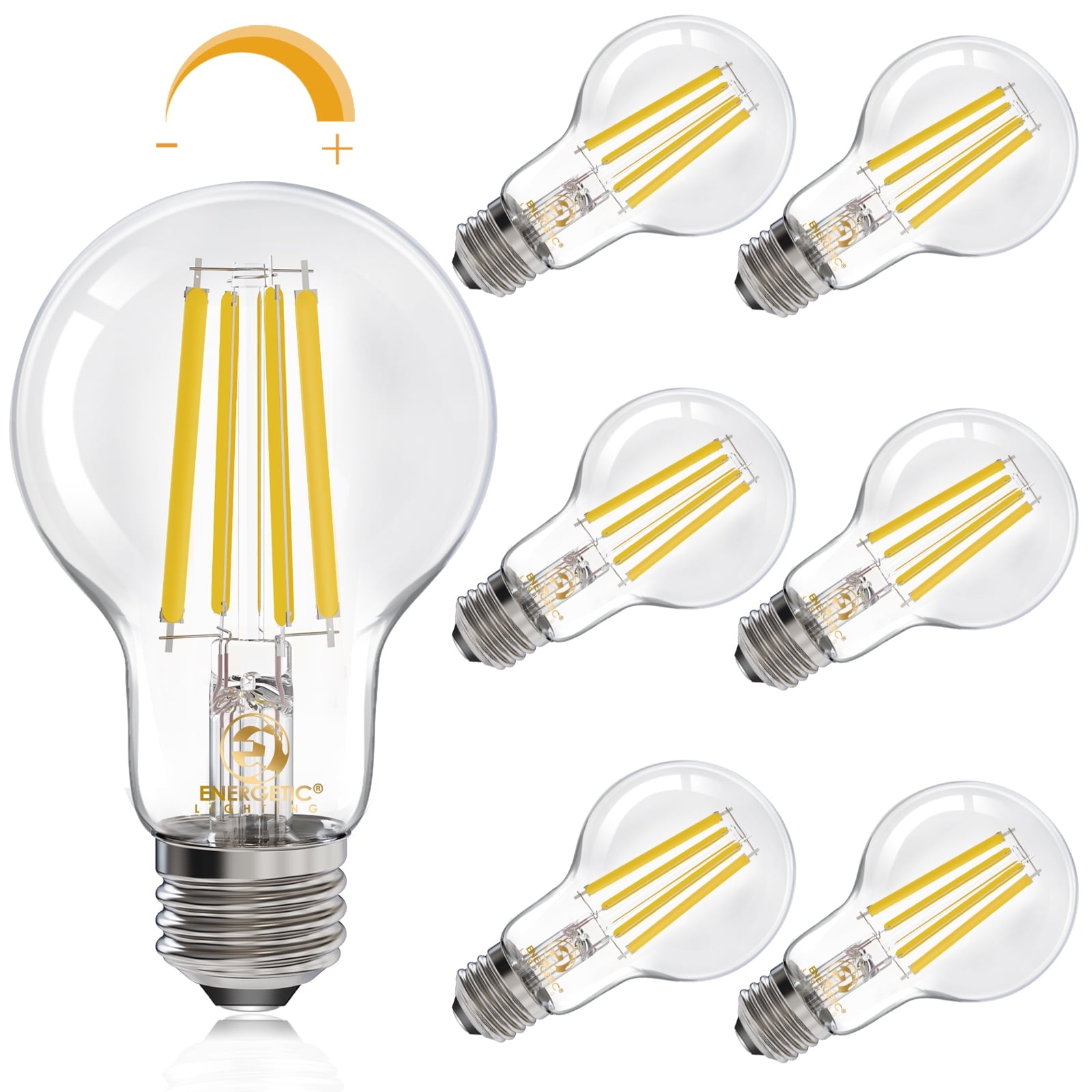ENERGETIC A19 LED Edison Light Bulb,Dimmable, 100 Watt Equivalent,Cool ...