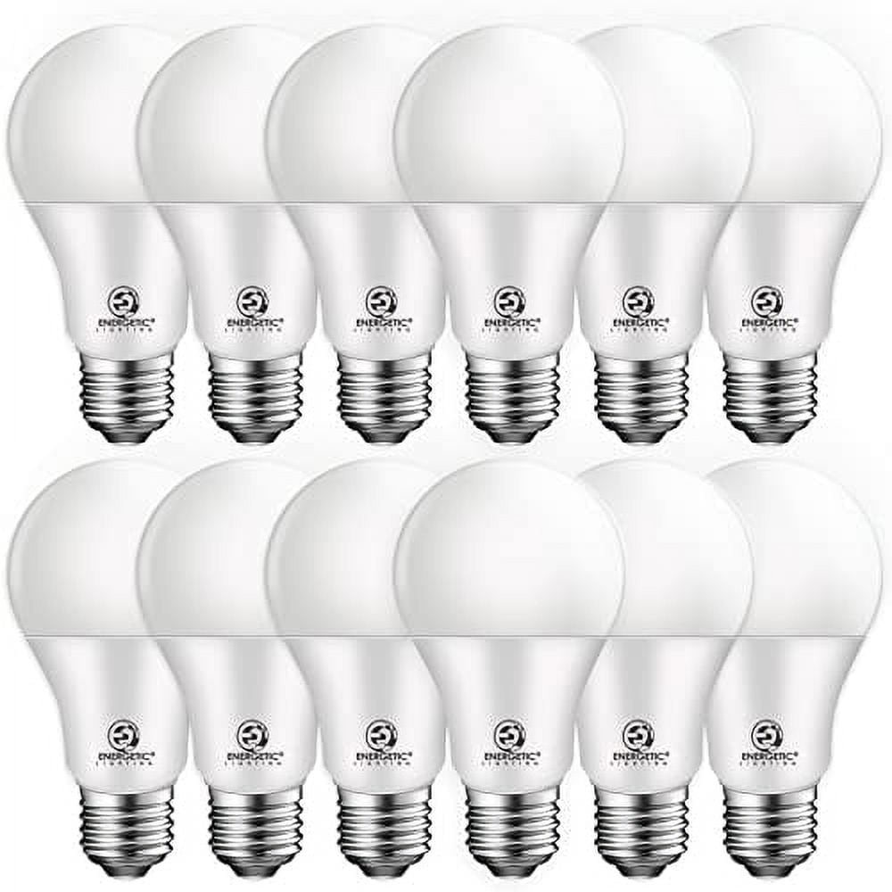 ENERGETIC A19 LED Light Bulb, 8.5 Watts(60W Equivalent), Cool White 4000K, E26 Base, 800LM, ETL ...