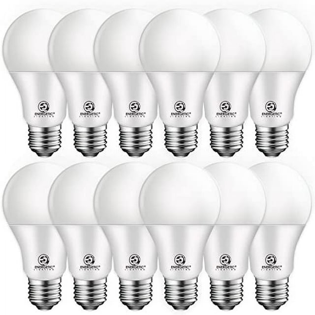 ENERGETIC A19 LED Light Bulb, 8.5 Watts(60W Equivalent), Daylight 5000K, E26 Base, 800LM, UL ...