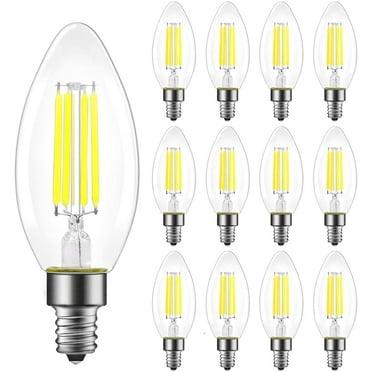 UKLL-Energetic E12 B10 LED Classic Candelabra Clear Light Bulb, 40 Watt Equivalent, Daylight ...
