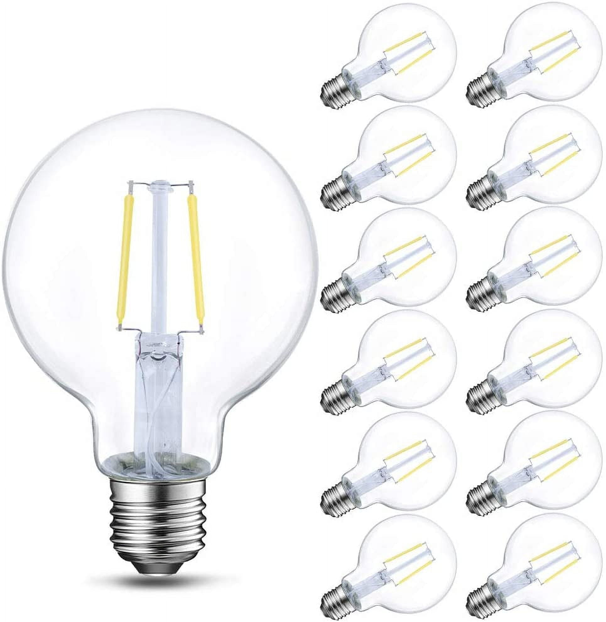 ENERGETIC 60W Equivalent Dimmable LED Bulbs, Antique Style Modern Globe ...