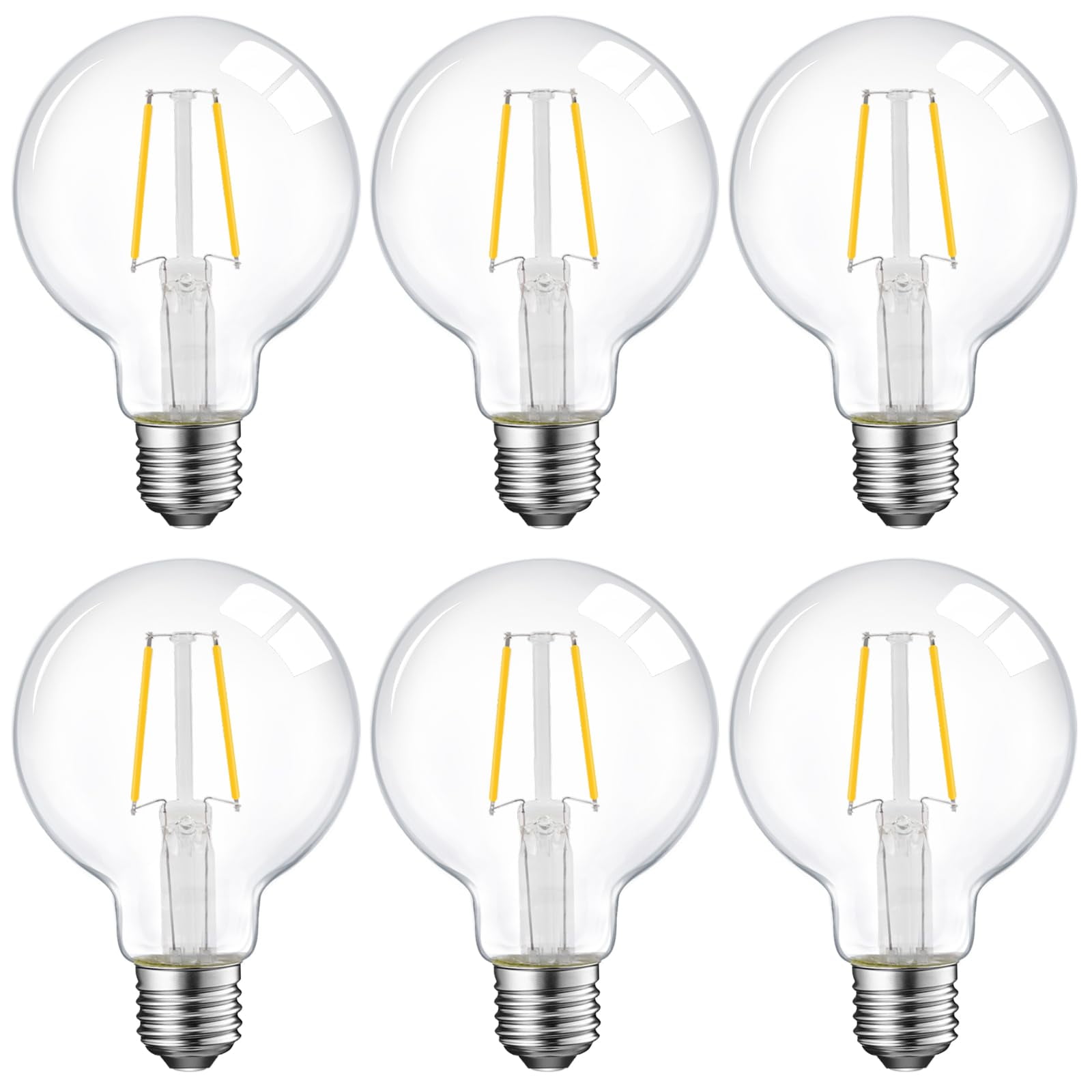 ENERGETIC Dimmable LED Globe Light Bulb, 3000K Warm White, 60 Watts ...