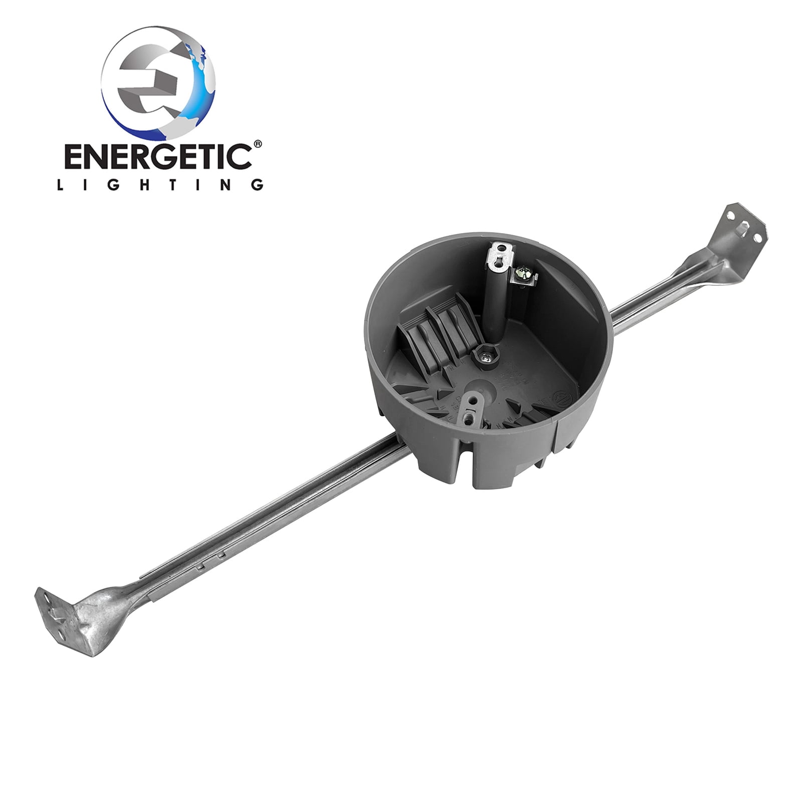 ENERGETIC Round Ceiling Box 16 in. - 24 in. Hanger Bar with Grounding ...