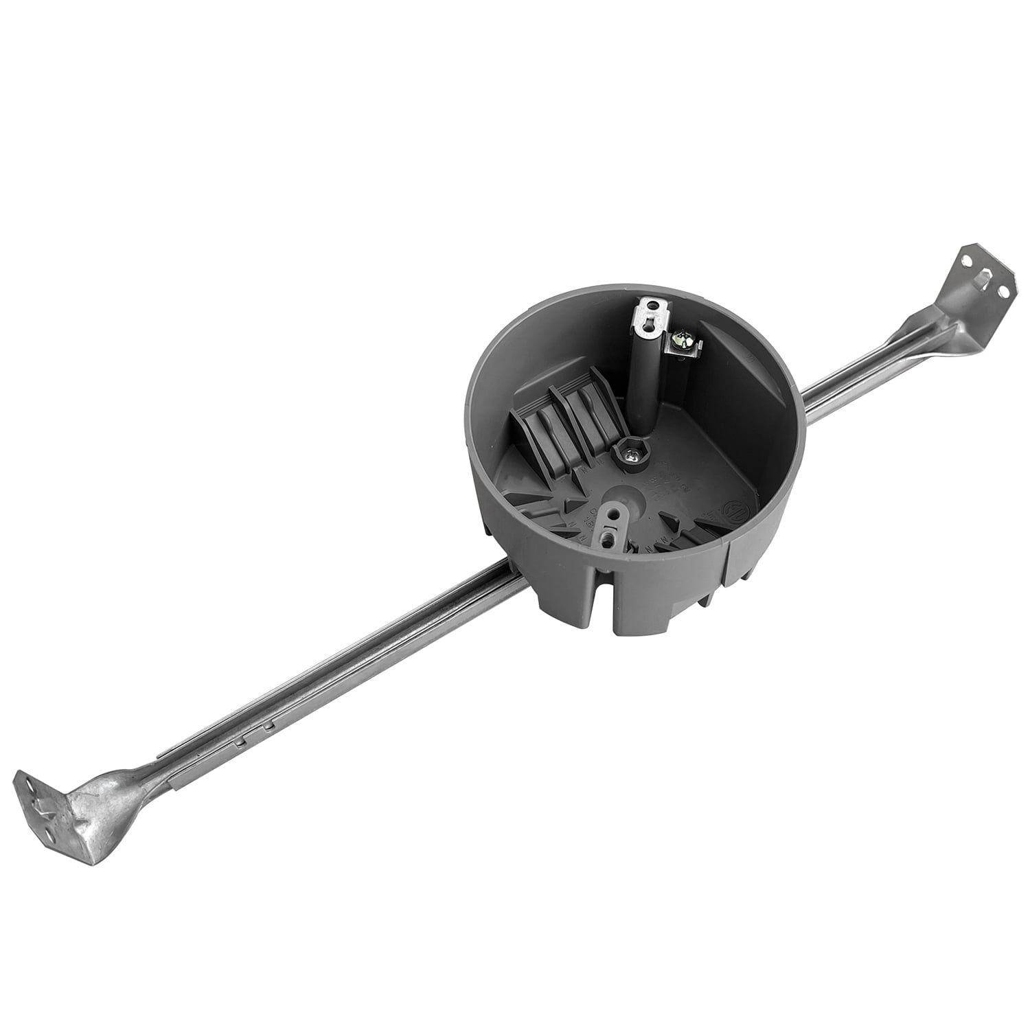 ENERGETIC Round Ceiling Box 16 in. - 24 in. Hanger Bar with Grounding ...