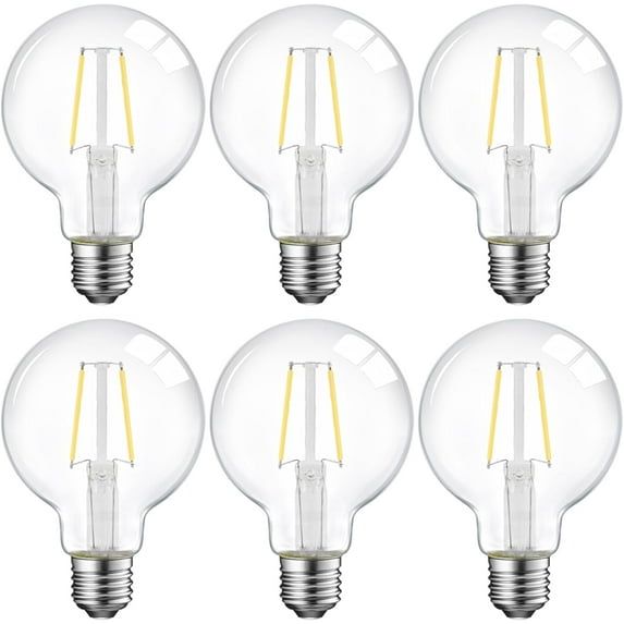 ENERGETIC SMARTER LIGHTING Dimmable LED Edison Light Bulb, G25 (G80 ...