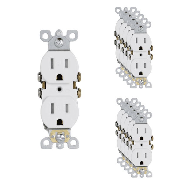 ENERGETIC Standard PC Duplex Outlet Receptacle, Tamper Resistant, 15A ...