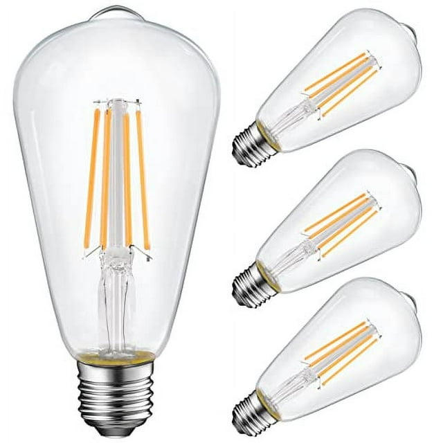 ENERGETIC Vintage LED Edison Light Bulbs, Soft White 2700K, 60 Watt ...
