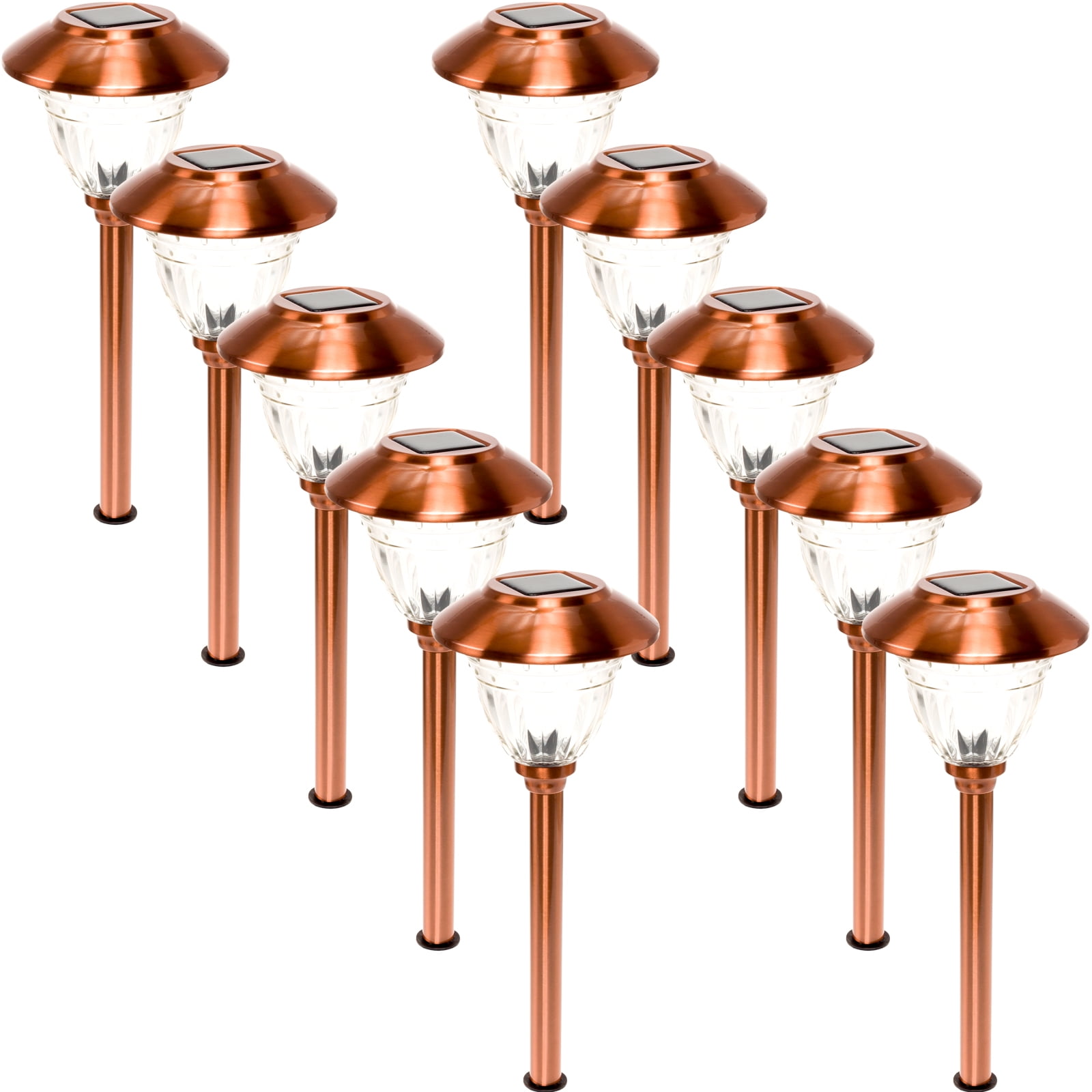 ENERGIZER NEW Stainless Steel LED Solar Stake Path Light Set (10 Pack ...