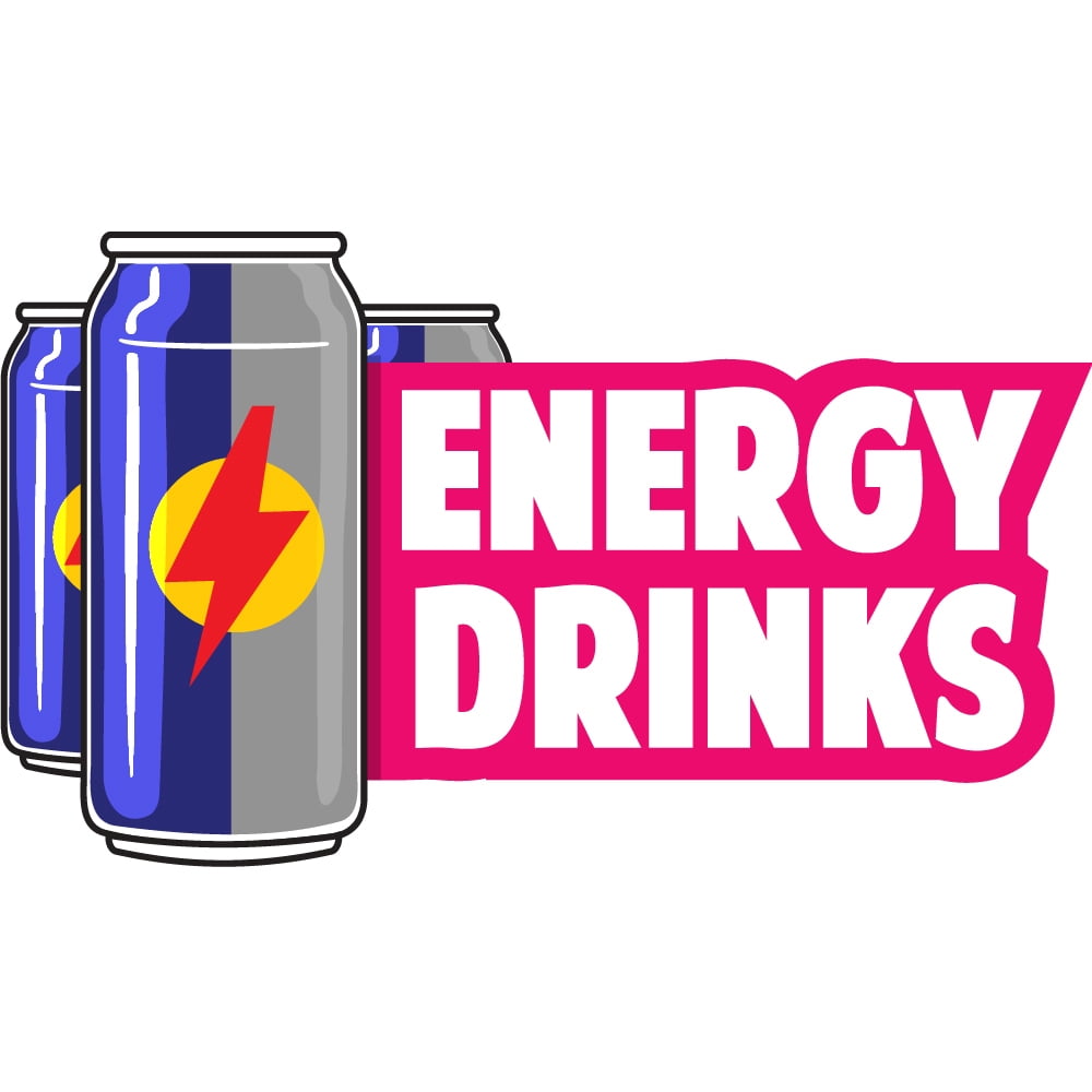 ENERGY DRINKS 24" Concession Decal sign cart trailer stand sticker ...