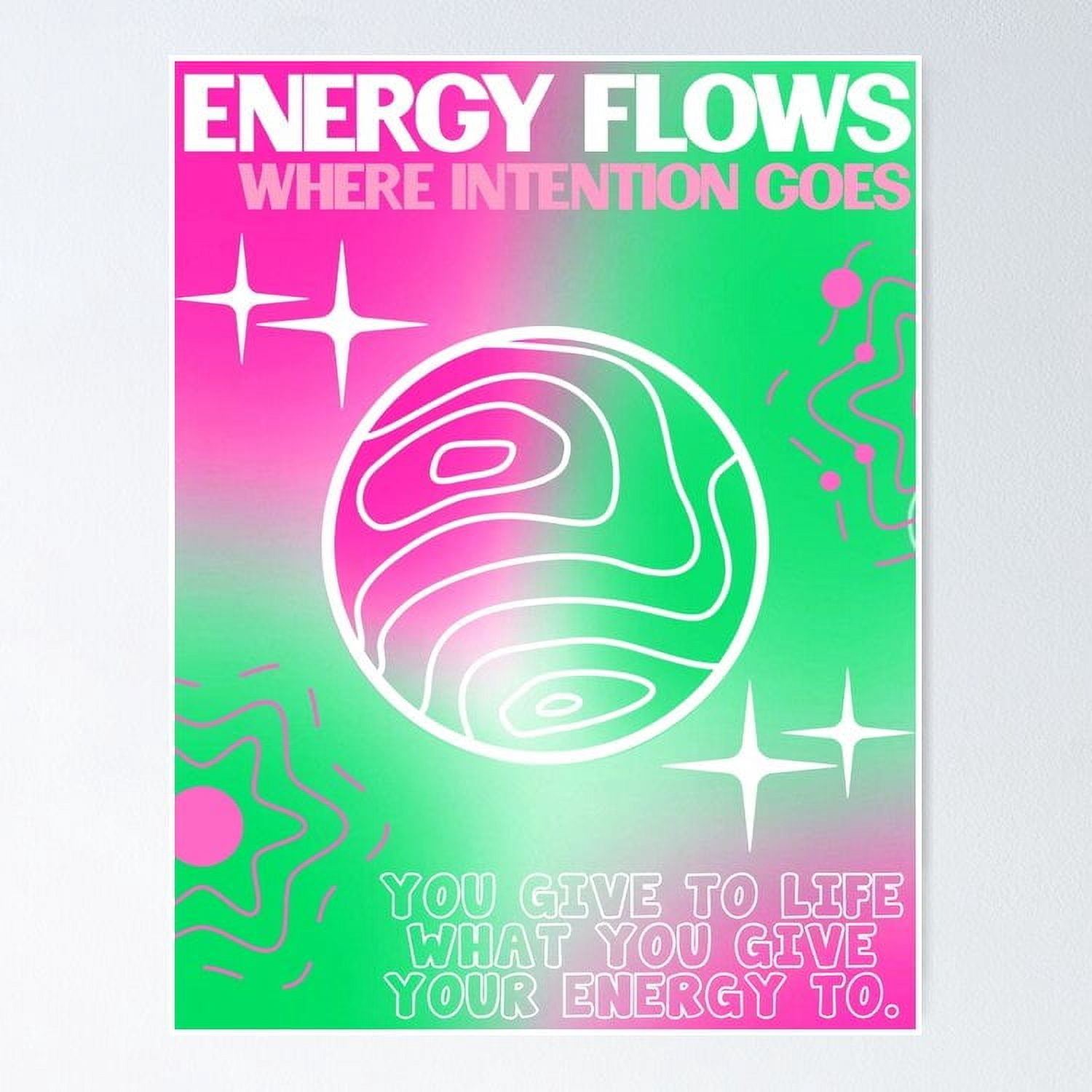 ENERGY FLOWS WHERE INTENTION GOES UNFRAMED Poster, 16x24 - Walmart.com