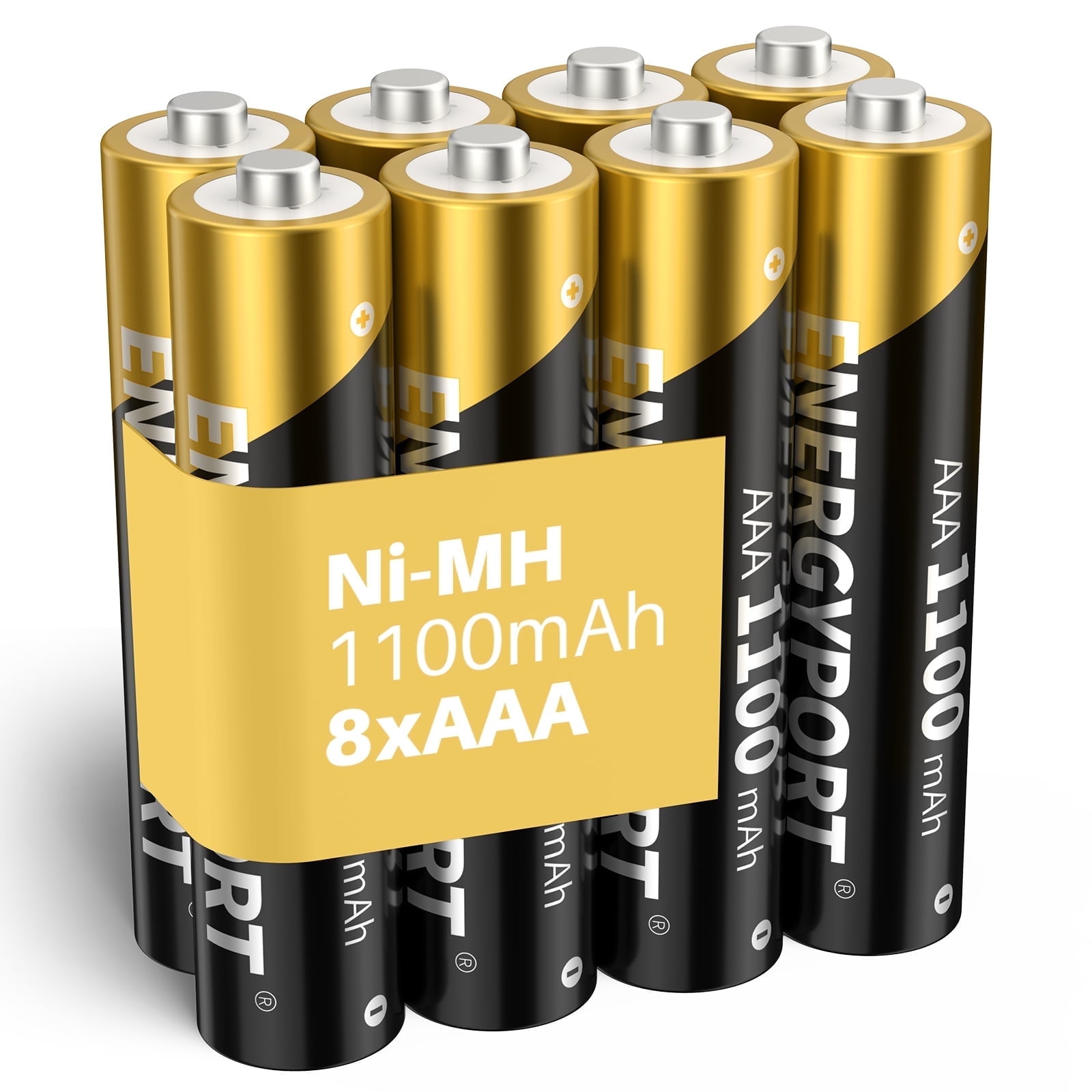 ENERGYPORT 1100mAh Super Capacity AAA Rechargeable Batteries, 8 Pack ...