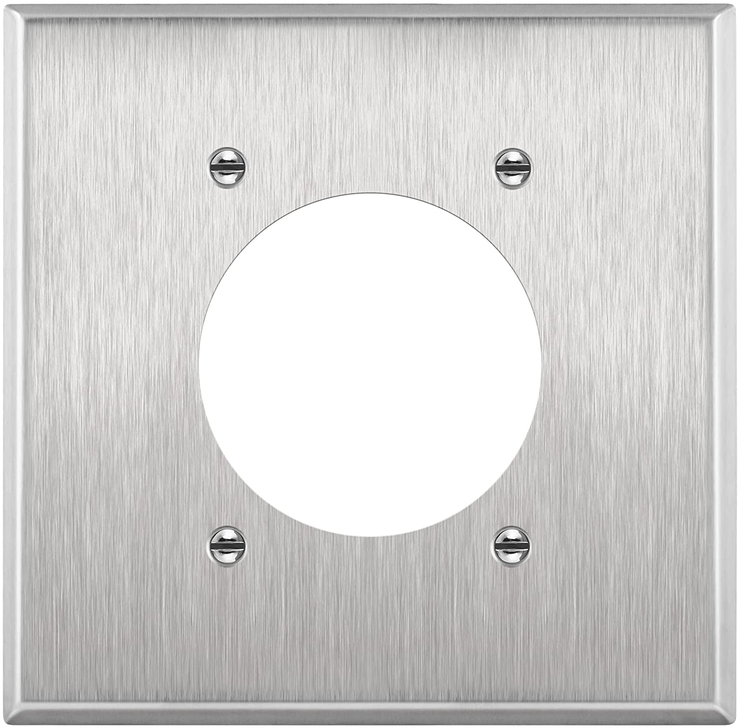 ENERLITES 2.125" Diameter Single Hole Receptacle Outlet Metal Wall ...