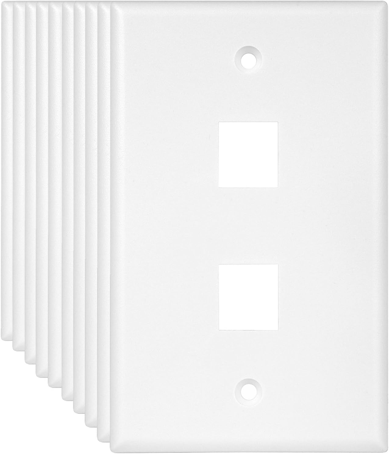 ENERLITES 2-Port Keystone RJ45 Wall Plate, Cat7 Cat6 Cat5 Compatible ...