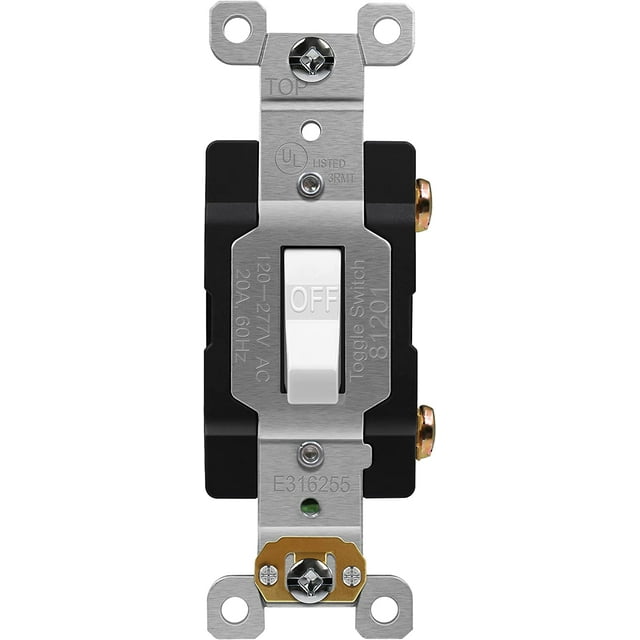 ENERLITES 20A Single Pole Toggle Light Switch, Commercial Grade, 120 ...