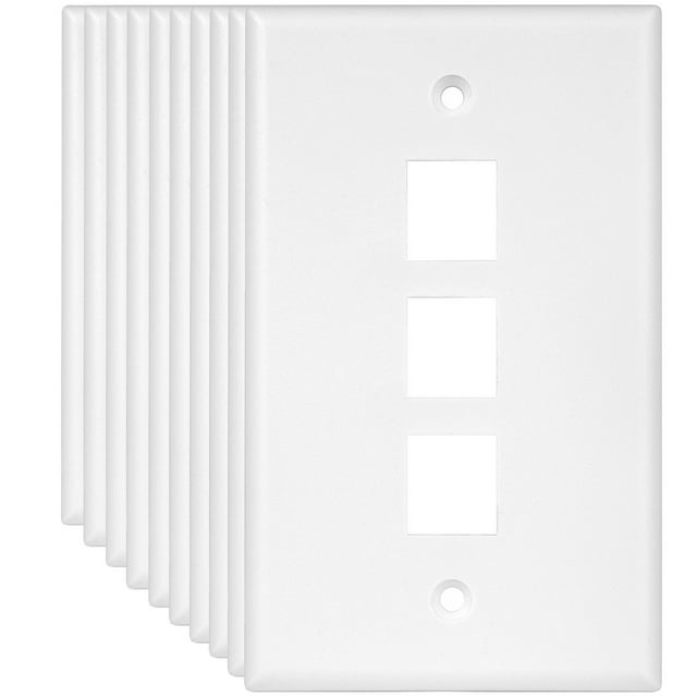 ENERLITES 3-Port Keystone RJ45 Wall Plate, Cat7 Cat6 Cat5 Compatible ...