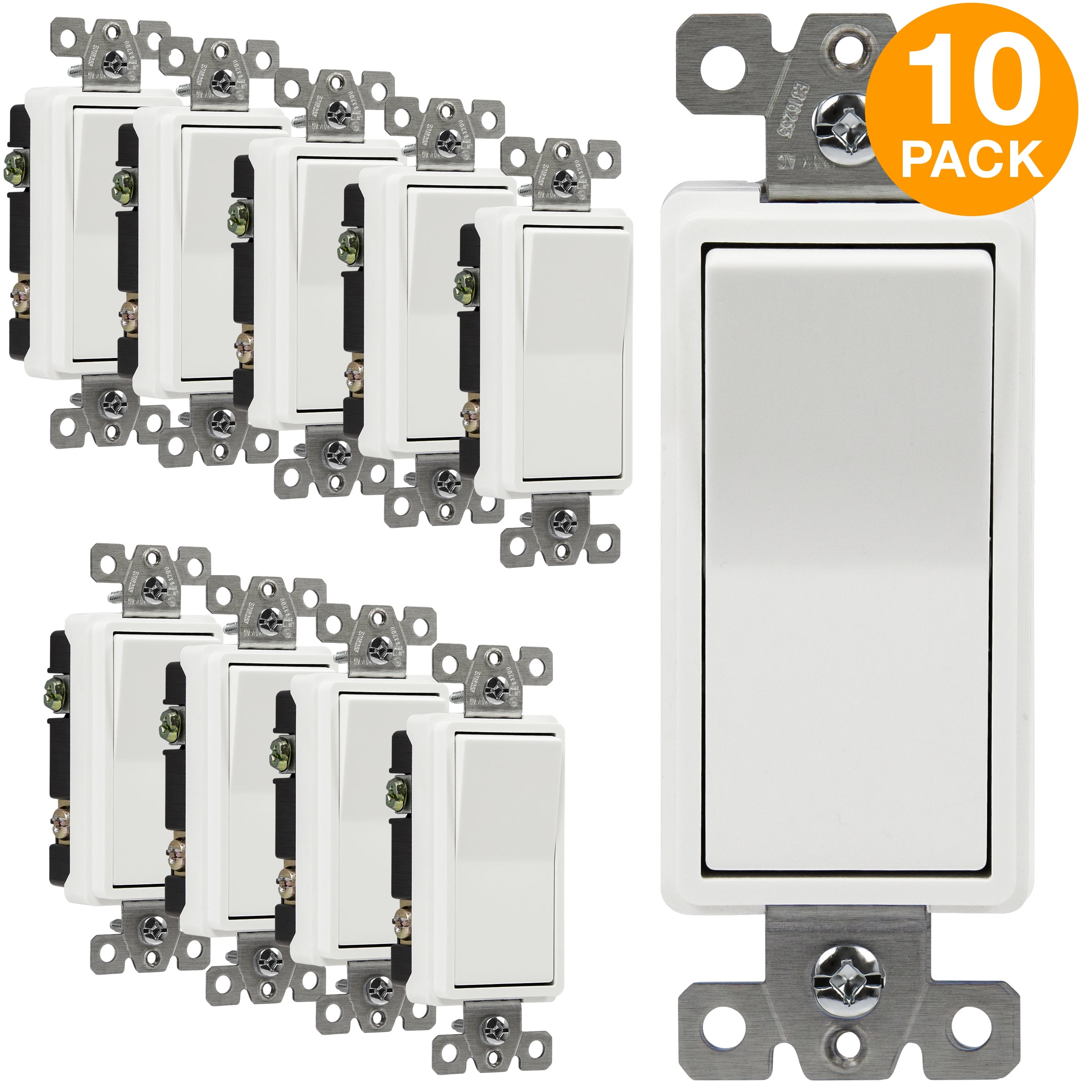 ENERLITES 3-Way Decorator Paddle Light Switch, 3 Wire, Grounding Screw ...