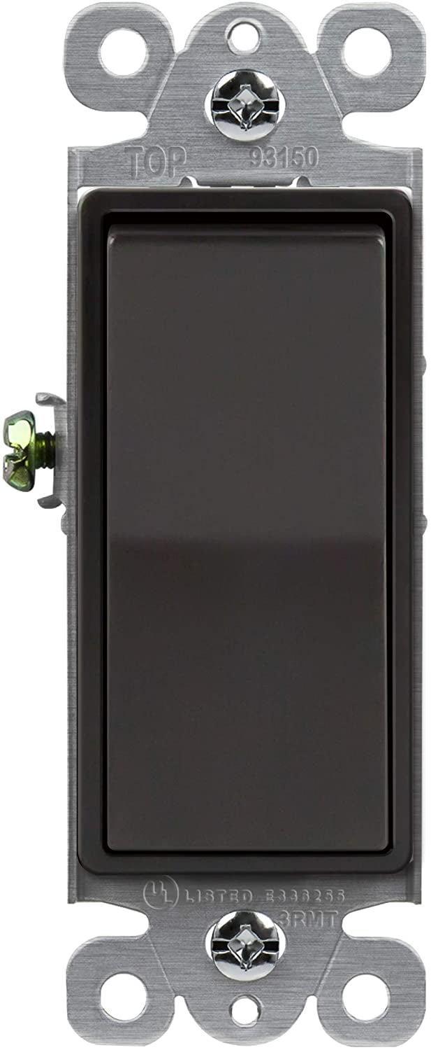 ENERLITES 3-Way Decorator Paddle Light Switch, Gloss Finish, Single ...