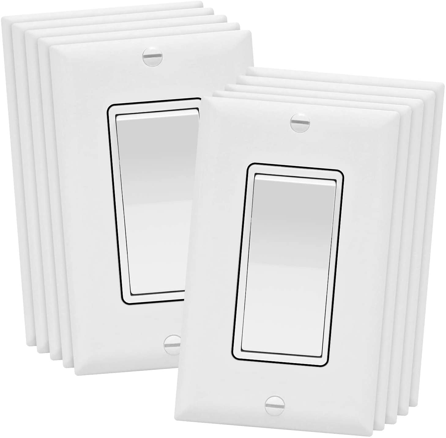 ENERLITES 3-Way Decorator Paddle Rocker Light Switch with Wall Plate ...