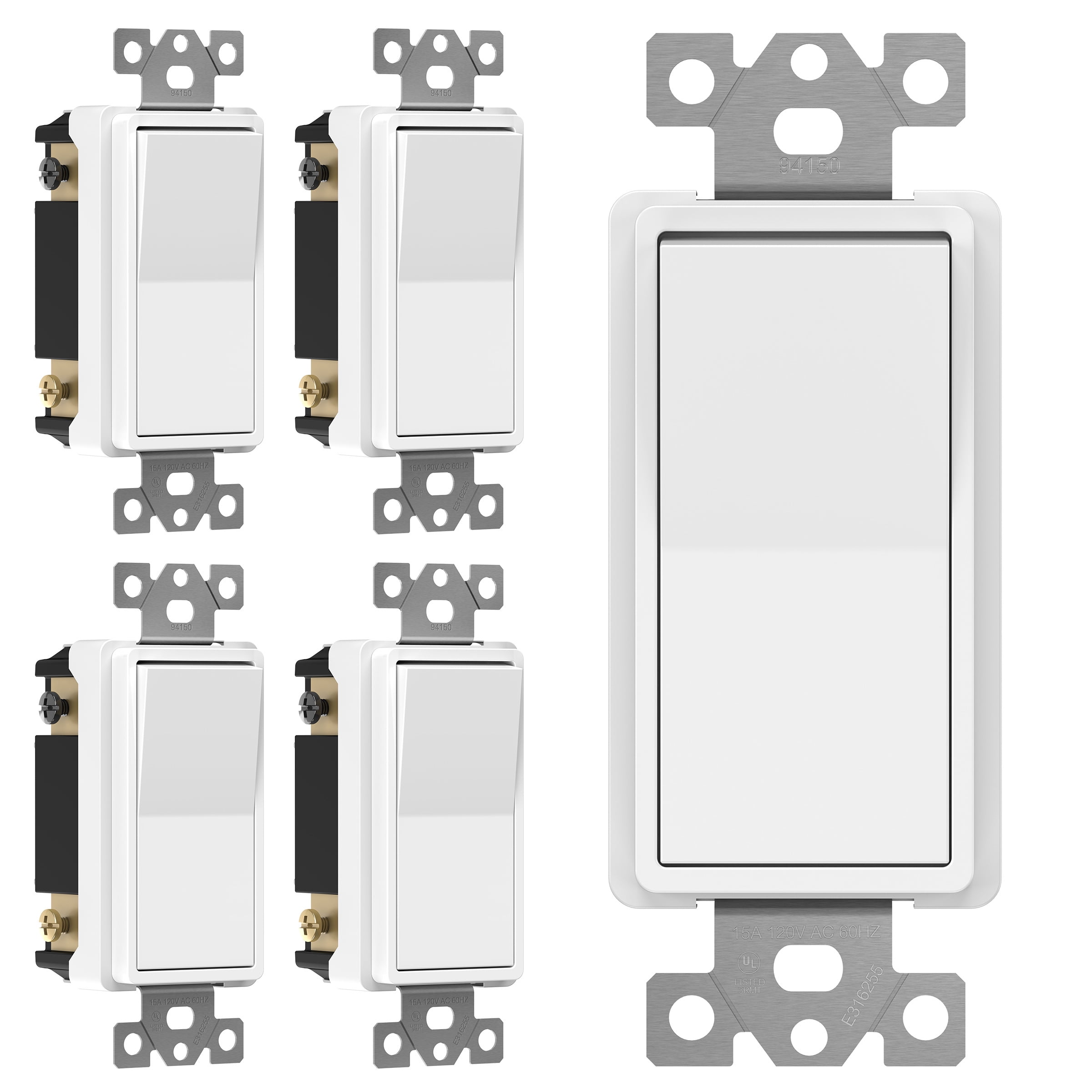 ENERLITES 4-Way Decorator Light Switch, Four Way Rocker Switch, Gloss ...