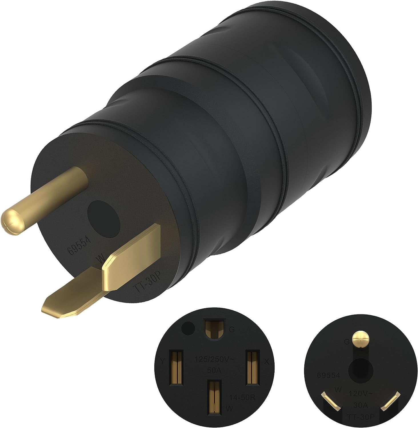 ENERLITES 69554 30 3 Male to 50 Amp 4 Prong Female Power Adaptor NEMA ...