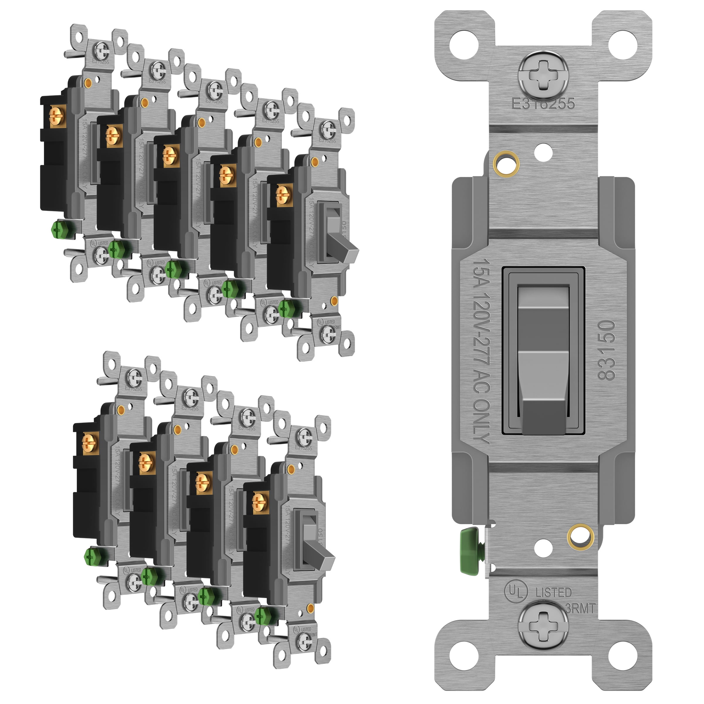 ENERLITES Electrical Wall Toggle Light Switch, 3-Way or Single Pole ...