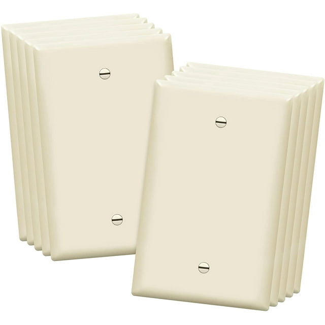 ENERLITES Blank Device Wall Plate, Mid-Size Outlet Covers, 1-Gang ...