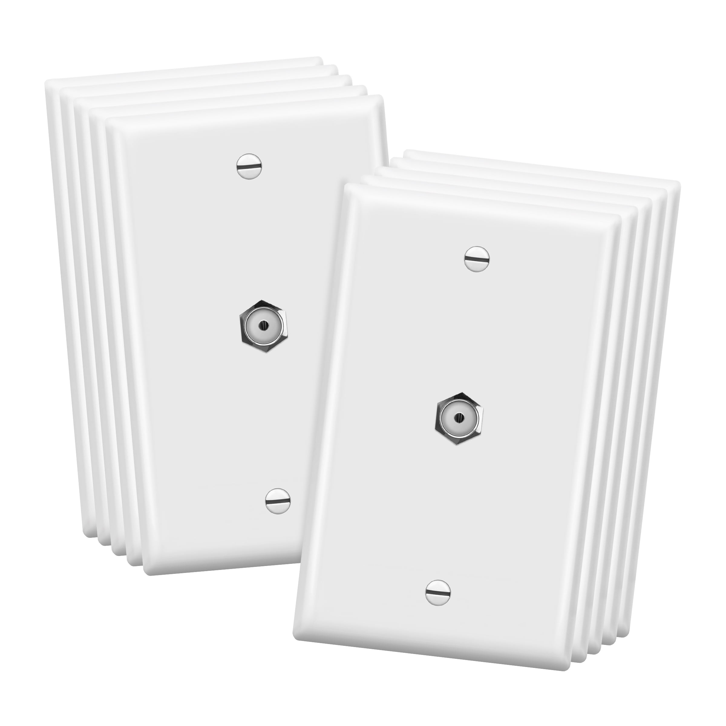 ENERLITES Coaxial Television Cable Jack Wall Plate, F-Type F81 Coupler ...