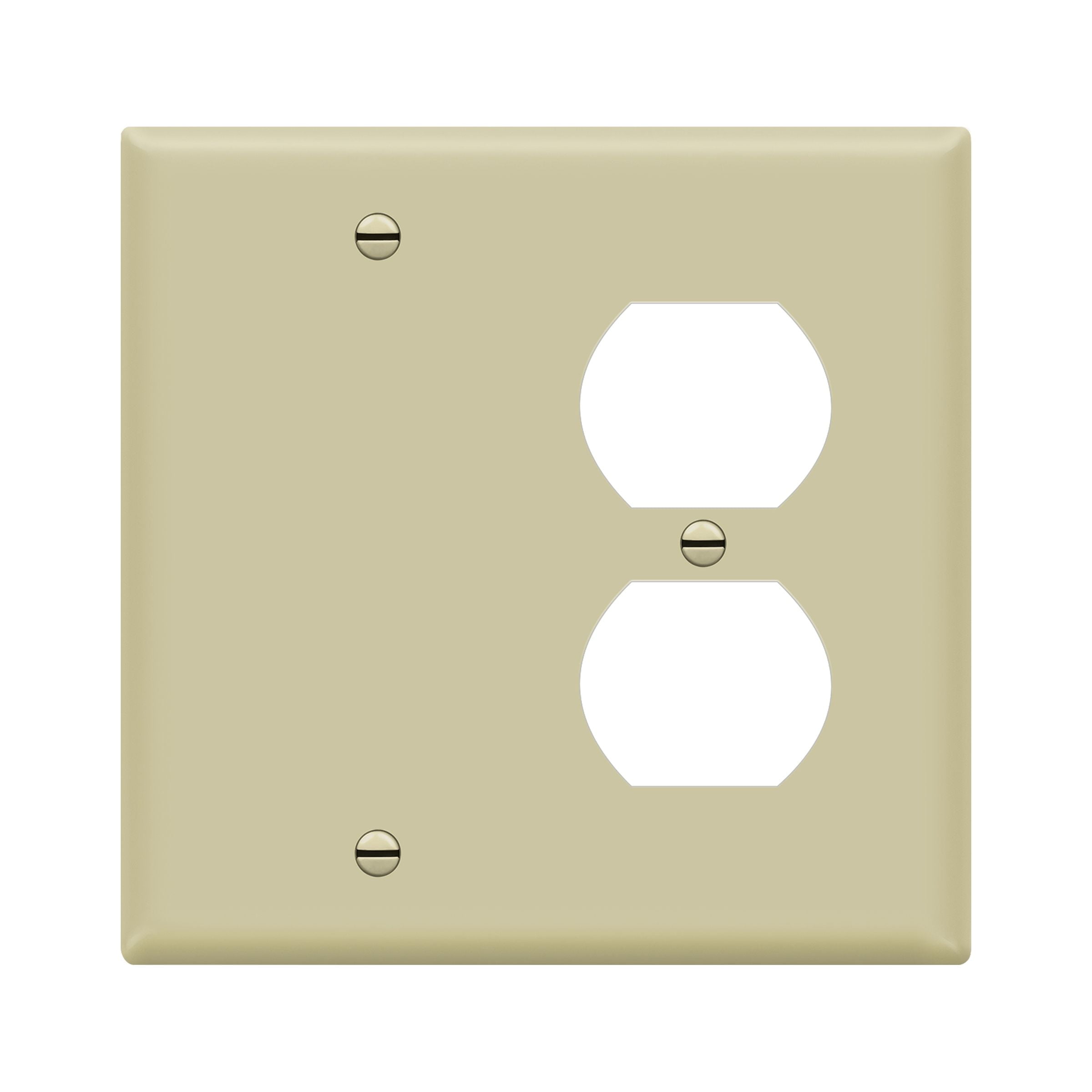 ENERLITES Combination Blank Device/Duplex Receptacle Outlet Wall Plate ...
