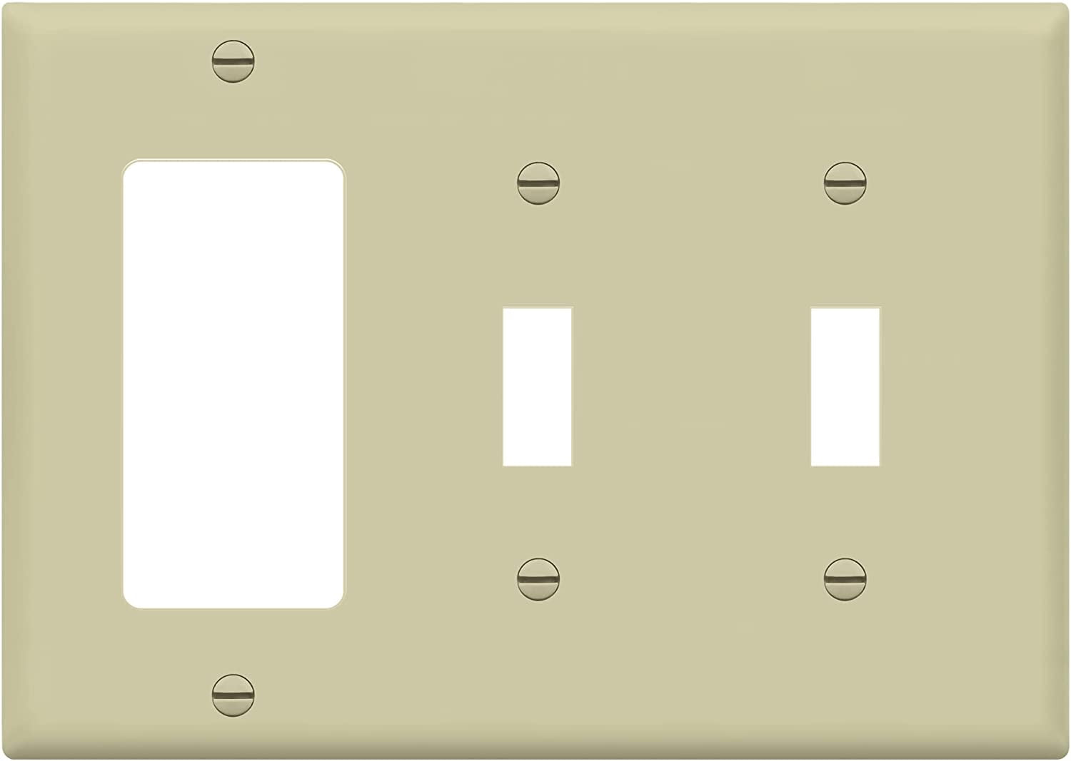ENERLITES Combination Double Toggle / Single Decorator Rocker Outlet ...