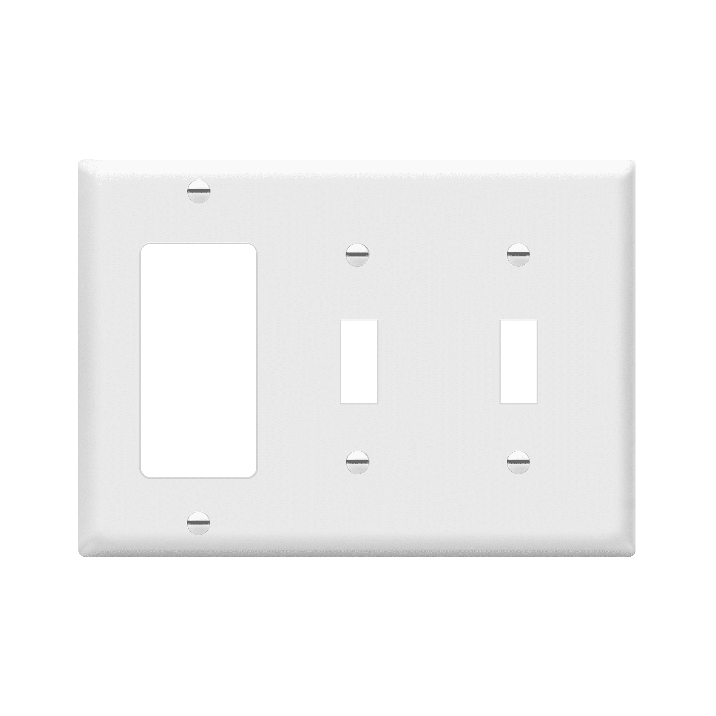 Enerlites, Combination Toggle Wall Plate, 3-Gang, White, Standard Size ...